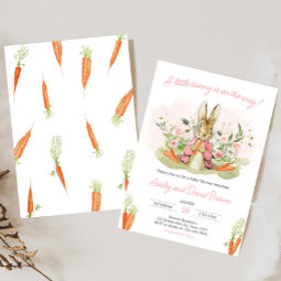 Pink Peter Rabbit Baby Shower Invitation | Zazzle