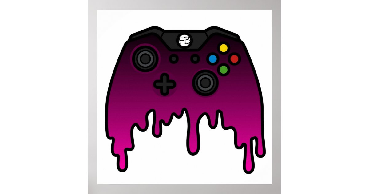 Pink Phase Dripping XBOX Controller Poster | Zazzle