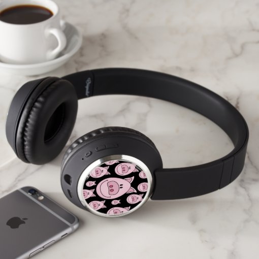 Pink Pig Face Headphones | Zazzle