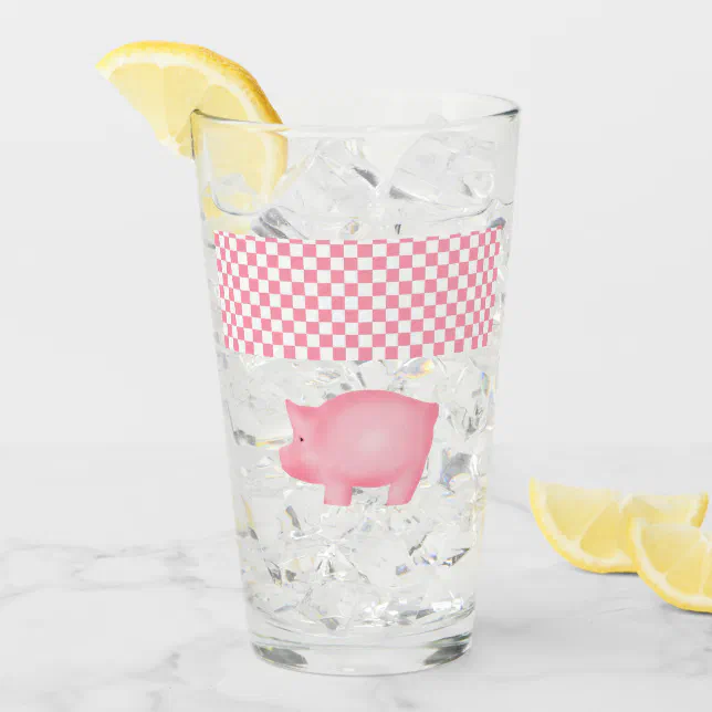 Pink Pig Glass Cup | Zazzle