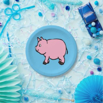 Pink Pig Paper Plates 7" | Zazzle