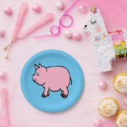 Pink Pig Paper Plates 7" | Zazzle