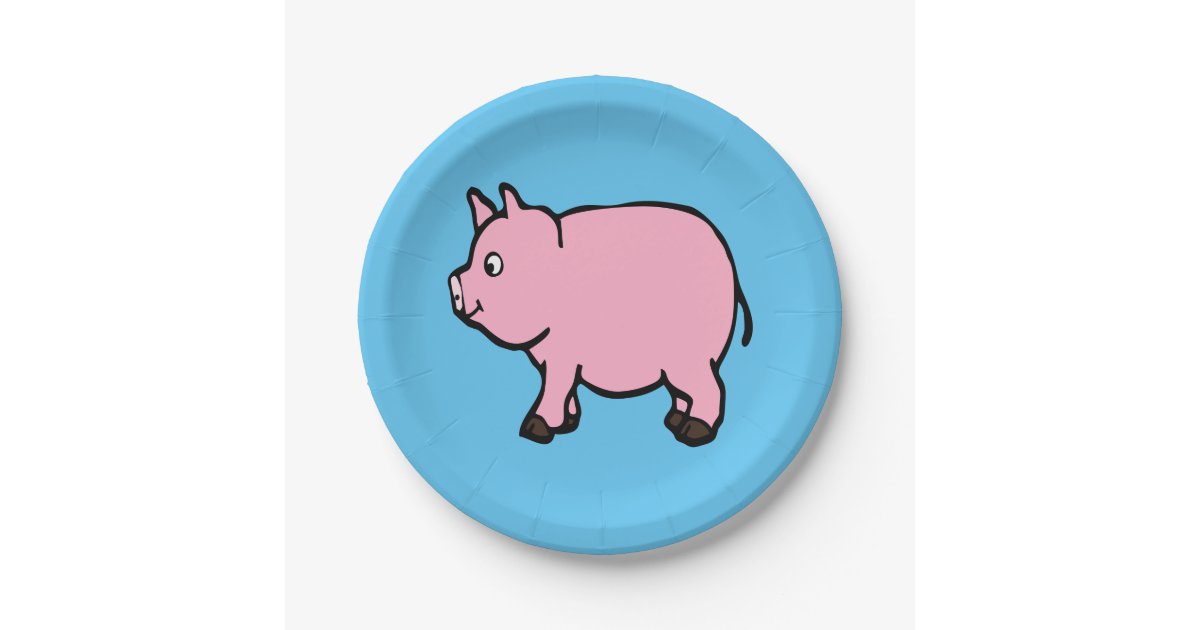 Pink Pig Paper Plates 7" | Zazzle