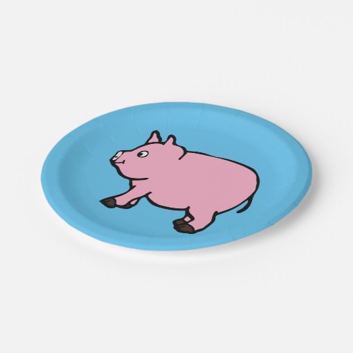 Pink Pig Paper Plates 7" | Zazzle