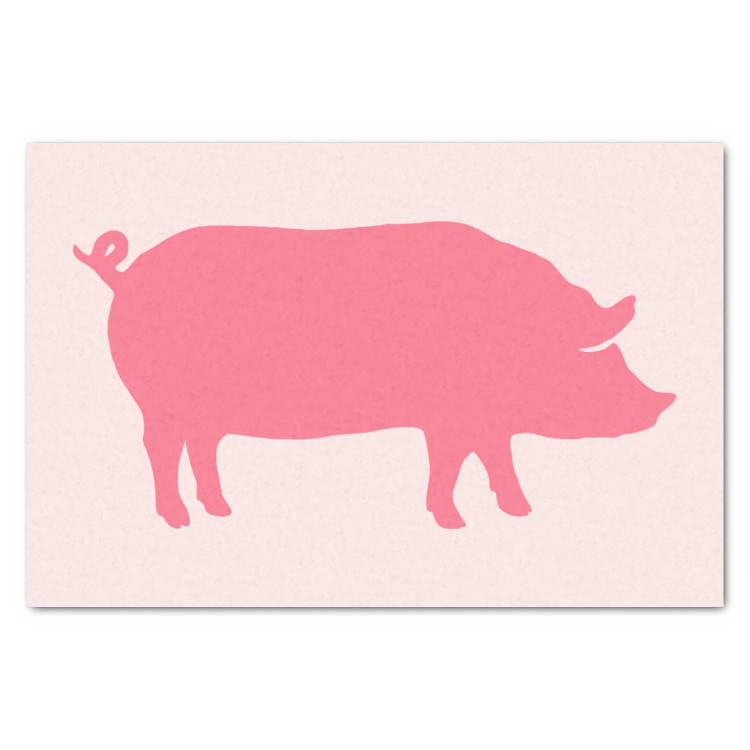 Pink Pig Silhouette Tissue Paper | Zazzle