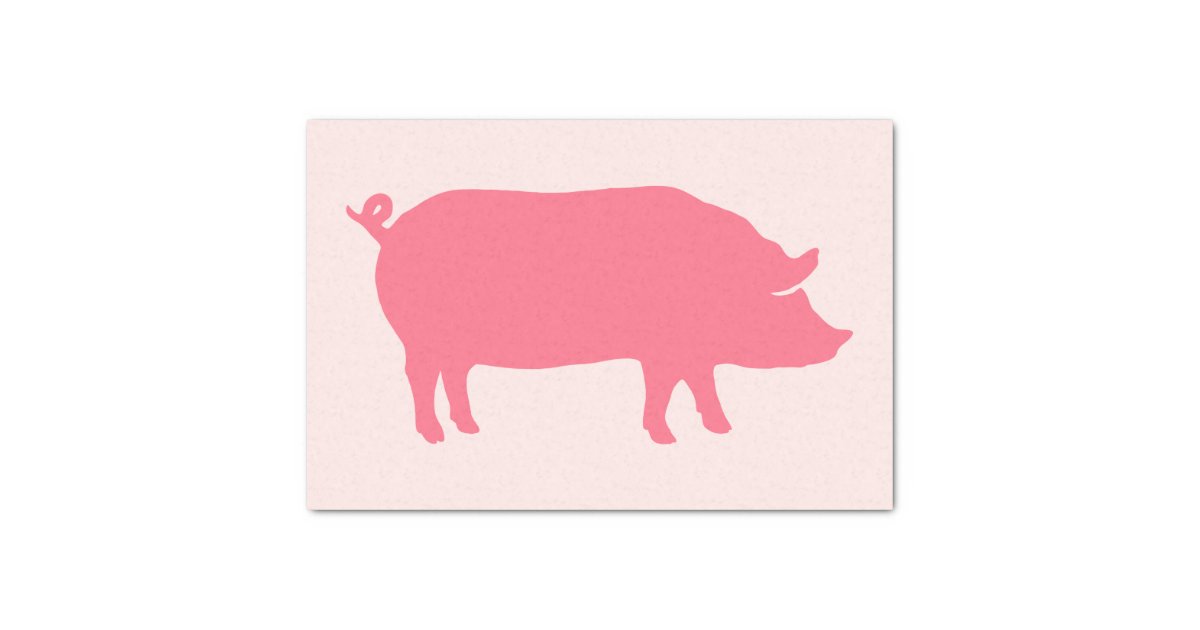 Pink Pig Silhouette Tissue Paper | Zazzle
