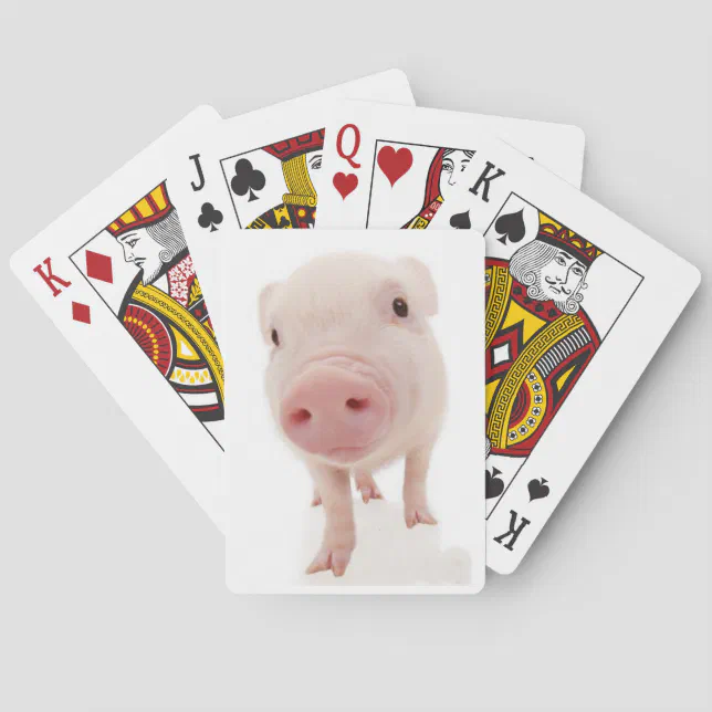 Pink Piglet Pig Playing Cards | Zazzle