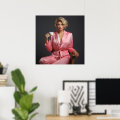 Pink Pin-Up Girl Model Portrait Office Woman Poster | Zazzle