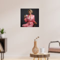 Pink Pin-Up Girl Model Portrait Office Woman Poster | Zazzle