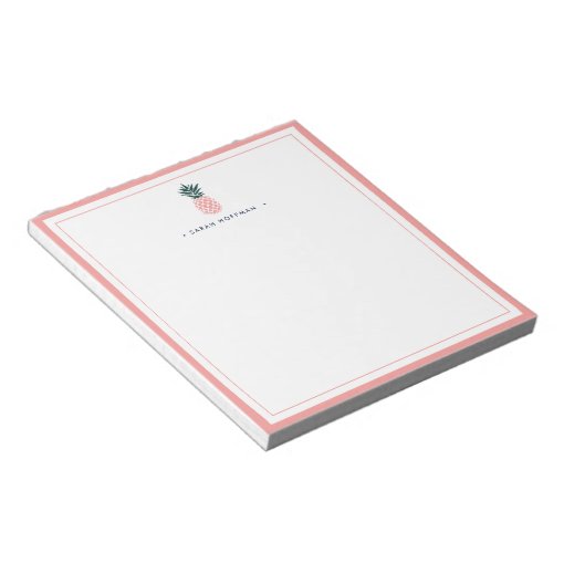 Pink Pineapple | Personalized Notepad | Zazzle
