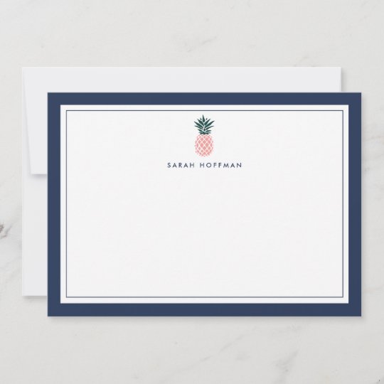 Pink Pineapple | Personalized Stationery Flat Note Card | Zazzle.com