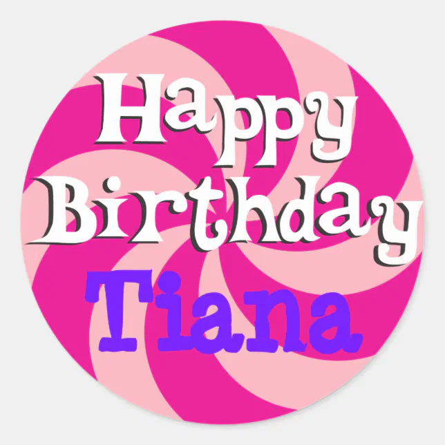 Pink Pinwheel Girly Birthday Badge Classic Round Sticker | Zazzle