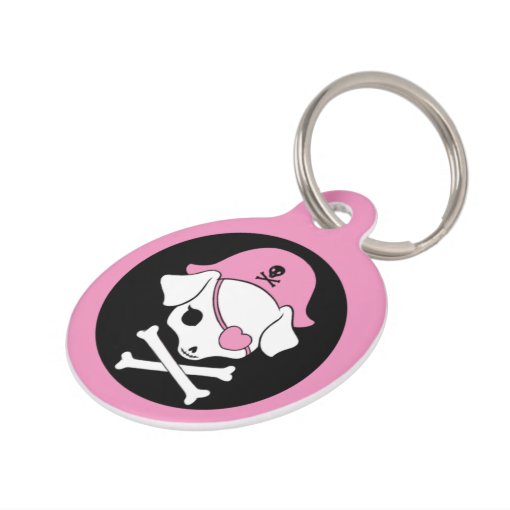 Pink Pirate Pet ID Tag | Zazzle