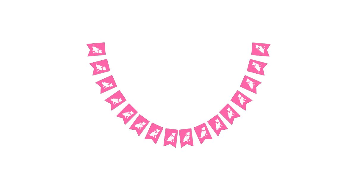 Pink Pit Bull Dog Baby Shower Bunting Flags | Zazzle