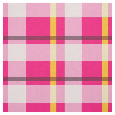 Plaid Scottish tartan pink classic retro stylish Fabric | Zazzle