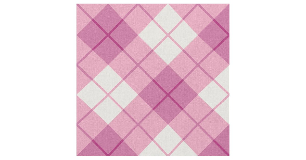 Pink Plaid Fabric | Zazzle