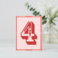 Pink Plaid Number "4" Typography Banner Card | Zazzle