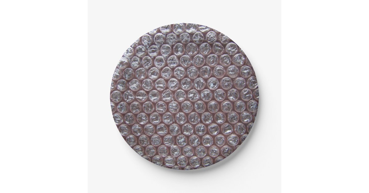 Pink Plastic Air Bubbles Look Paper Plates | Zazzle