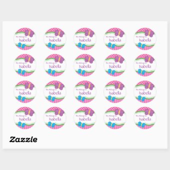 Pink Polka Dot Butterfly Back to School Stickers | Zazzle