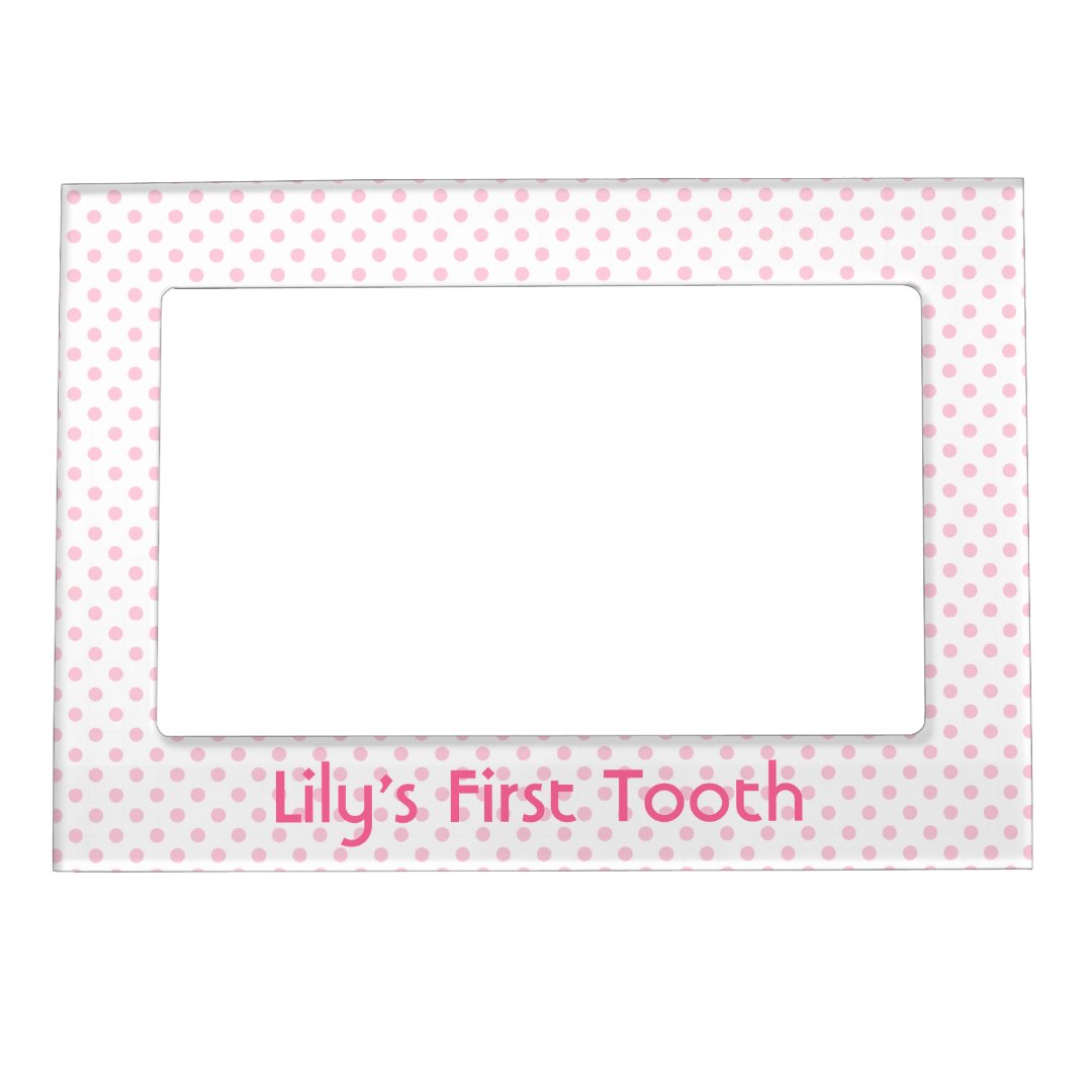Pink Polka Dot Magnetic Frame | Zazzle