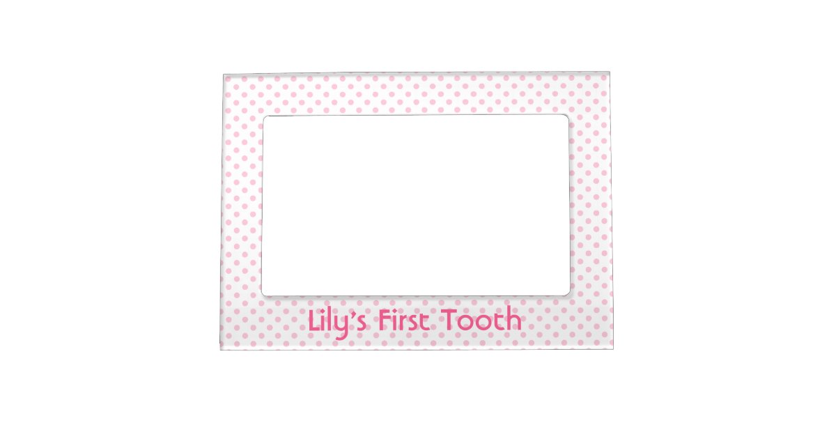 Pink Polka Dot Magnetic Frame | Zazzle
