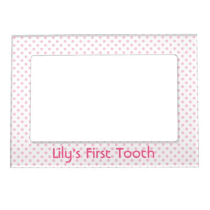 Pink Polka Dot Magnetic Frame | Zazzle