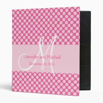 Pink Polka Dot Pattern Wedding Planner Binders | Zazzle