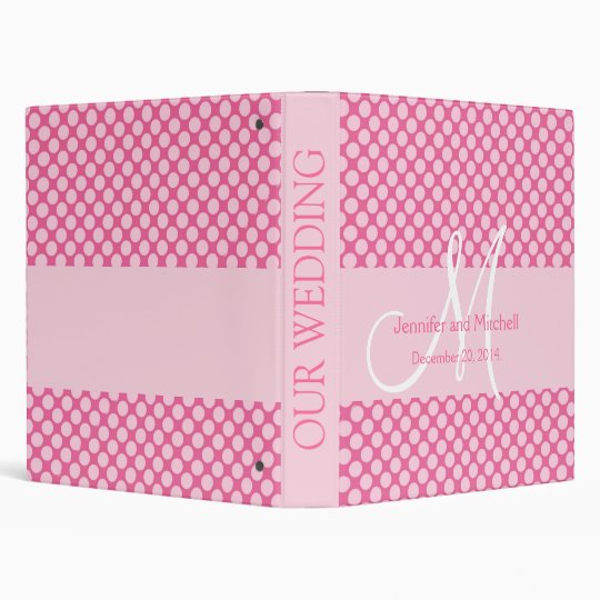 Pink Polka Dot Pattern Wedding Planner Binders | Zazzle.com