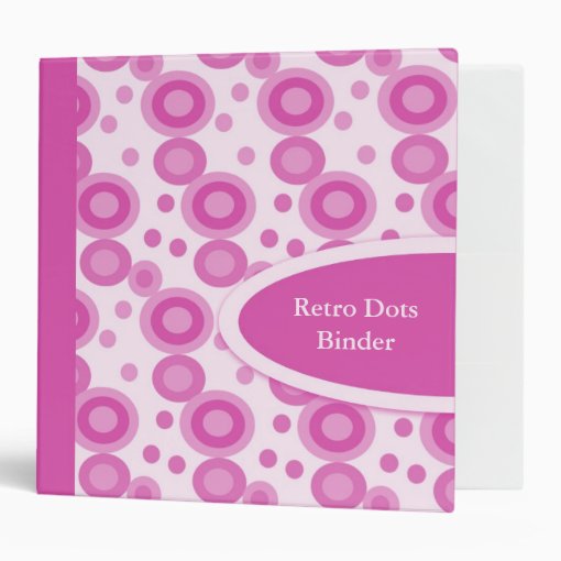 Pink Polka Dot Patterned Designer Binder | Zazzle