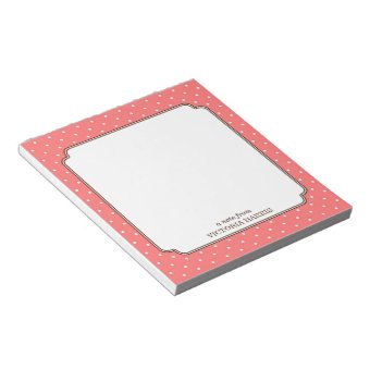 Pink polka dot personalized girly cute notepad | Zazzle