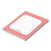 Pink polka dot personalized girly cute notepad | Zazzle