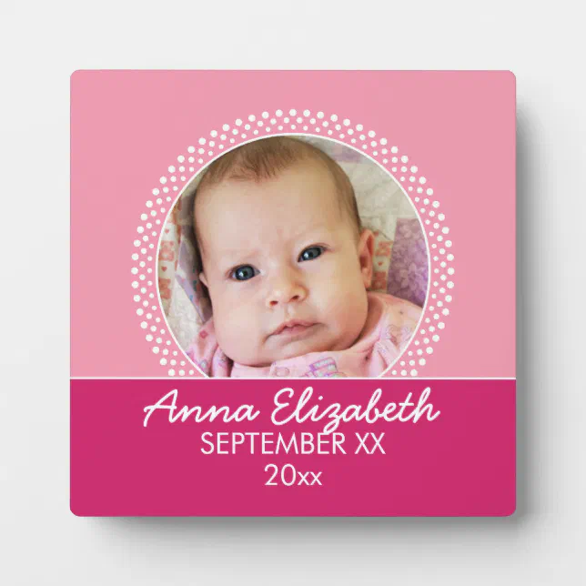 Pink Polka Dot Photo Frame Baby Girl | Zazzle