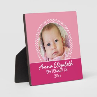 Pink Polka Dot Photo Frame Baby Girl | Zazzle