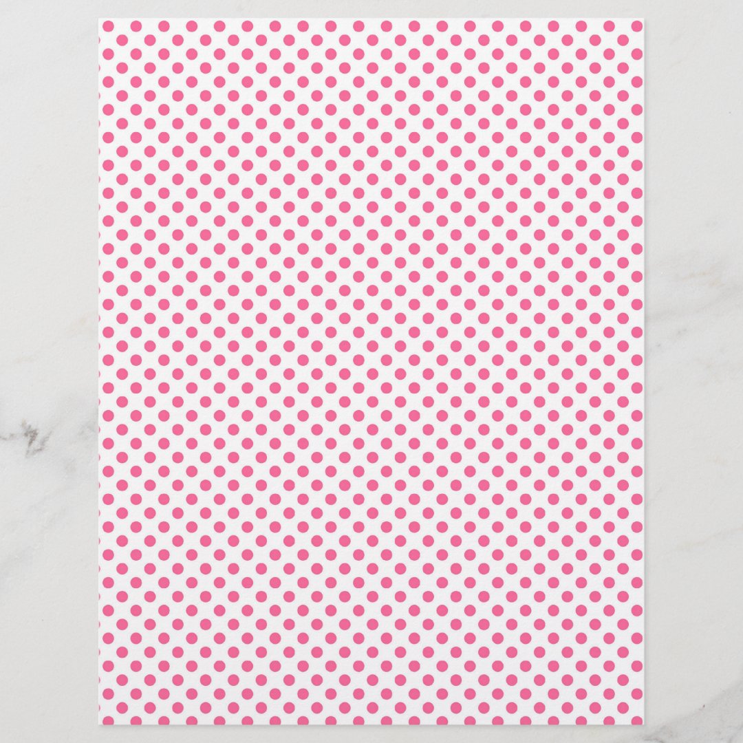 Pink polka dot scrapbook paper design | Zazzle