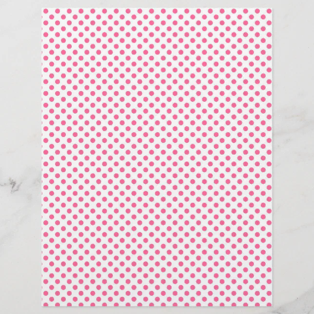 Pink polka dot scrapbook paper design | Zazzle