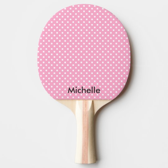 Pink polka dot table tennis ping pong paddle | Zazzle.com