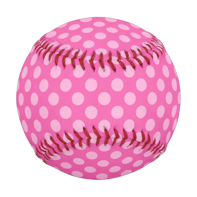 Pink Polka Dots Baseball | Zazzle