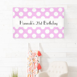 Pink Polka Dots, Polka Dot Pattern, Dots, Birthday Banner | Zazzle