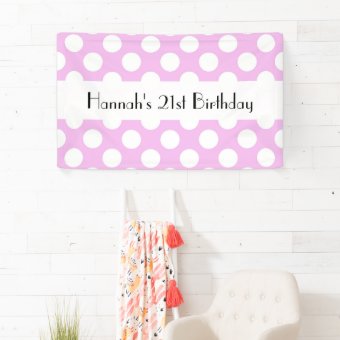 Pink Polka Dots, Polka Dot Pattern, Dots, Birthday Banner | Zazzle