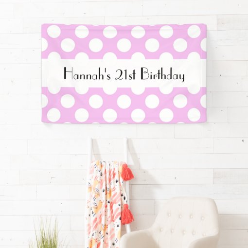 Pink Polka Dots, Polka Dot Pattern, Dots, Birthday Banner | Zazzle