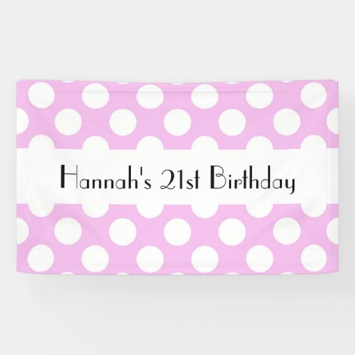 Pink Polka Dots, Polka Dot Pattern, Dots, Birthday Banner | Zazzle