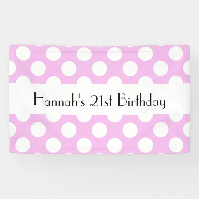 Pink Polka Dots, Polka Dot Pattern, Dots, Birthday Banner | Zazzle