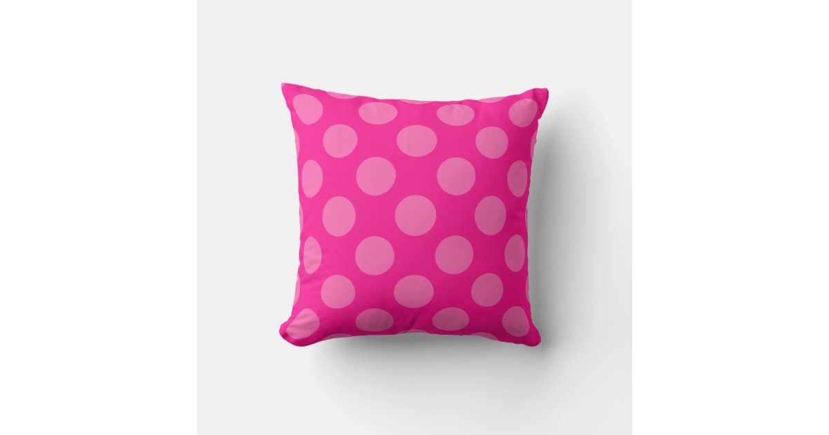 Pink Polka Dots Throw Pillow Zazzle