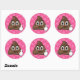 Pink Polkadots Middle Finger Poop Emoji Stickers | Zazzle