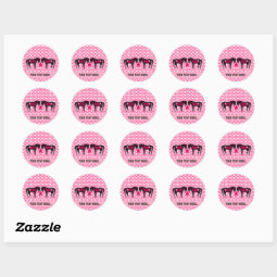 Pink Pony Personalized Classic Round Sticker | Zazzle