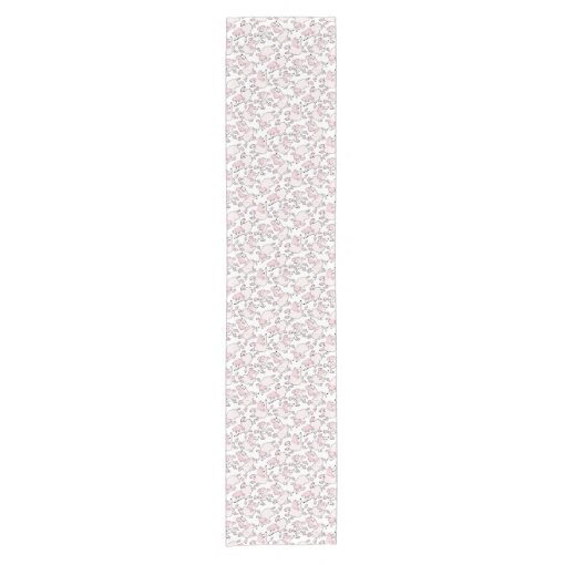 Pink Poodle Pattern Short Table Runner | Zazzle