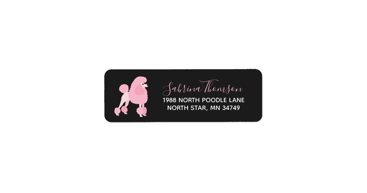 Pink Poodle Return Address Label | Zazzle