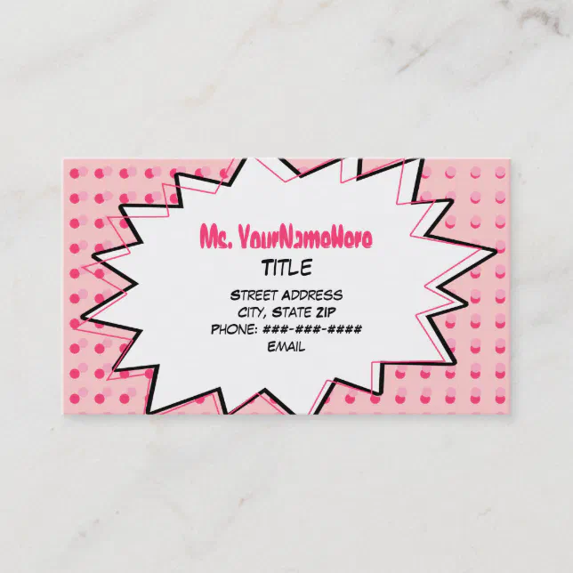 Pink Pop Art Business Card | Zazzle
