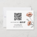 Pink poppy flowers QR code floral wedding RSVP | Zazzle