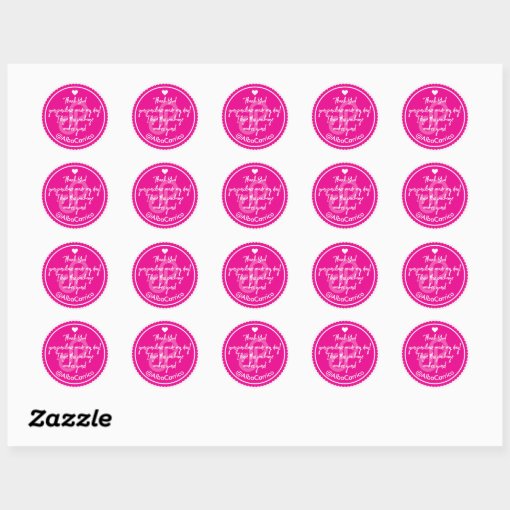 Pink Poshmark Thank You Classic Round Sticker | Zazzle